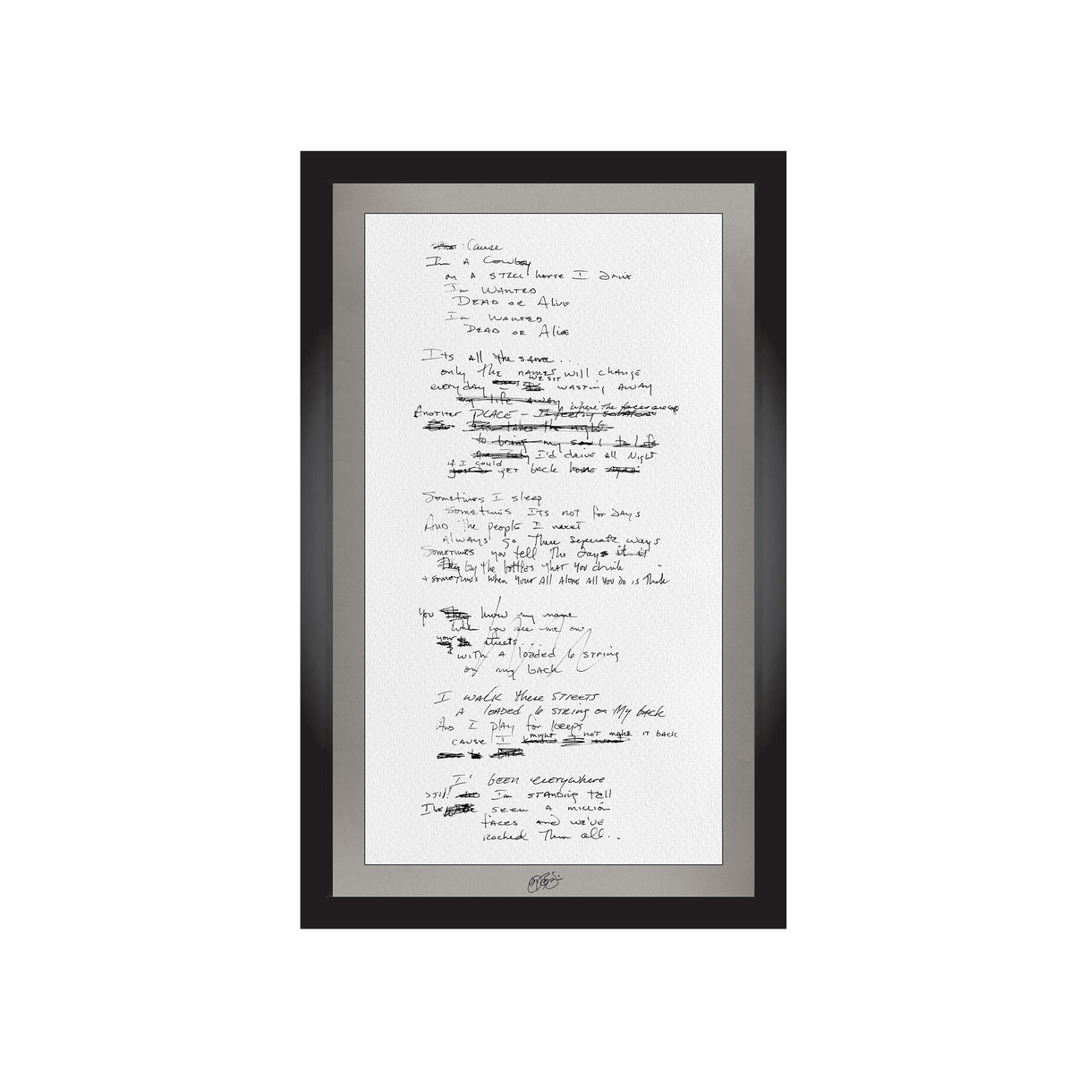 "Wanted Dead Or Alive" Lyrics (Signed) – Backstage With Bon Jovi Shop